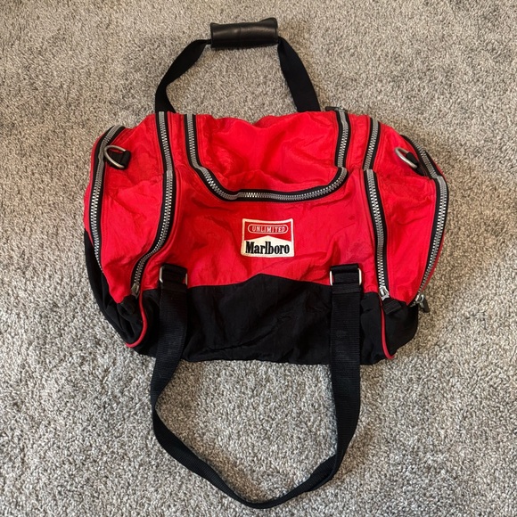 Marlboro | Bags | Marlboro Red And Black Duffel Bag | Poshmark